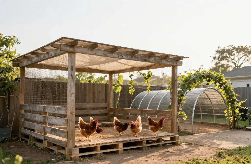 Turn Your Coop Cool: 8 Easy Chicken-Friendly Backyard Shade Structures ...